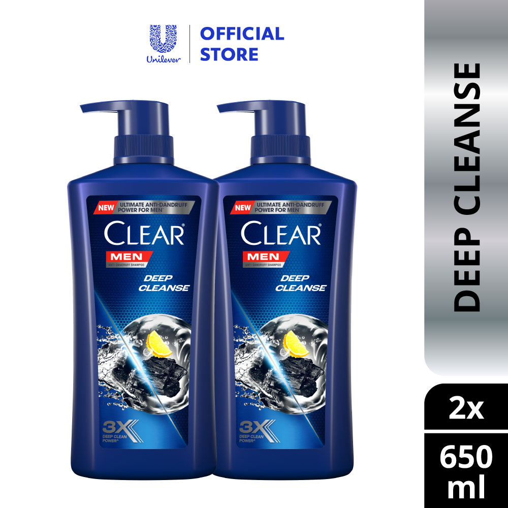 [Bundle of 2] Clear Men Deep Cleanse Anti-Dandruff Shampoo 650ml | Shopee Malaysia