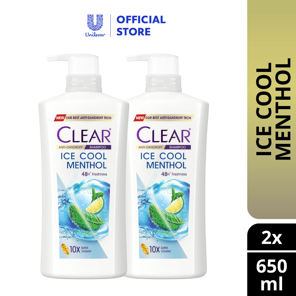 [Bundle of 2] Clear Ice Cool Menthol Anti-Dandruff Shampoo 650ml ...