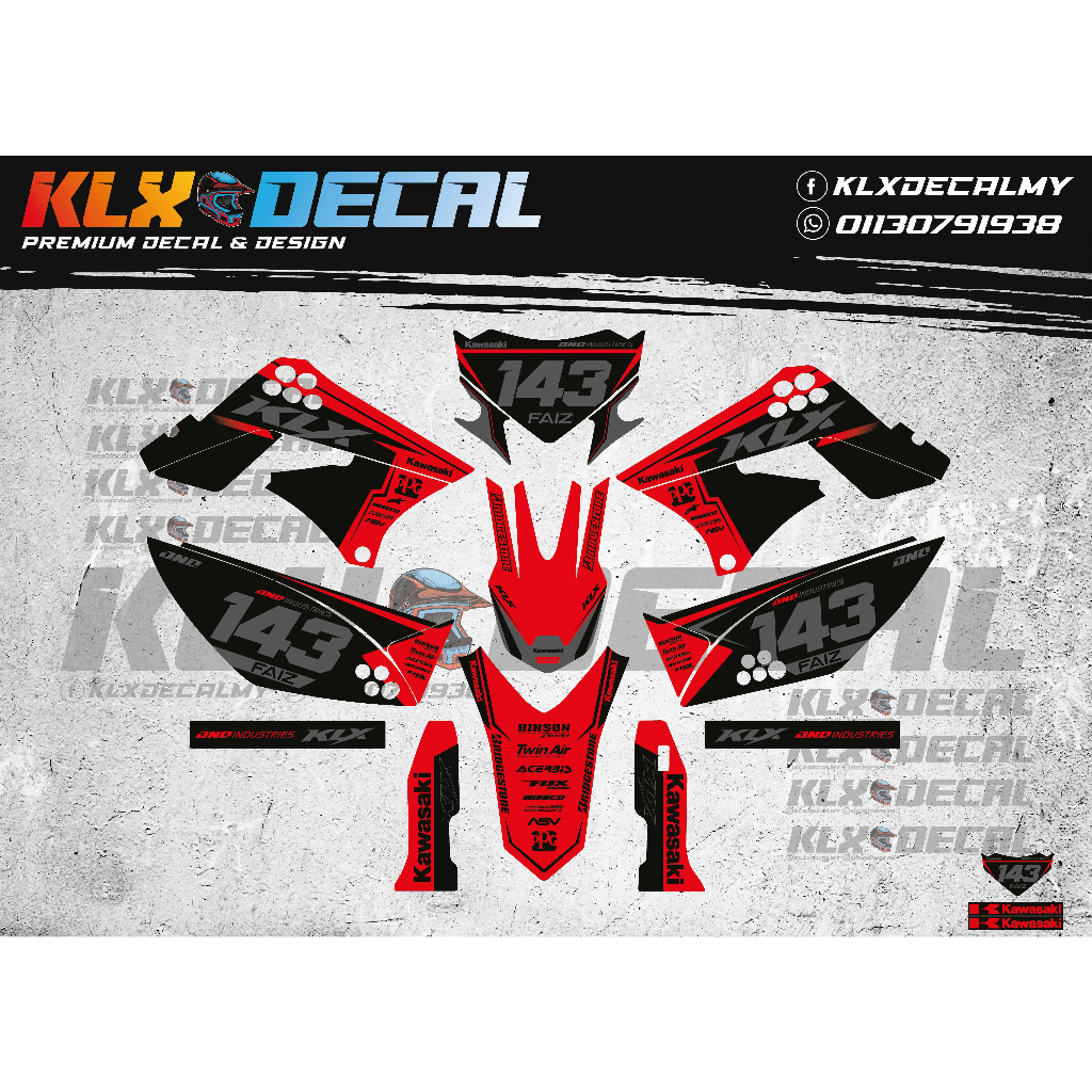 KLX 150 Decal Kit | Mix Design 4 (Ready Stock) | Shopee Malaysia