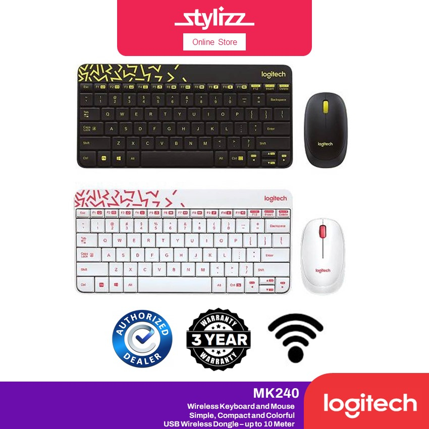 LOGITECH MK240 WIRELESS KEYBOARD AND MOUSE COMBO - SIMPLE, COMPACT, AND COLORFUL | Shopee Malaysia