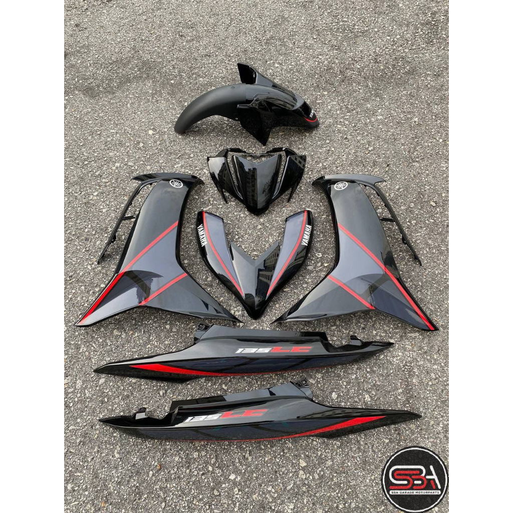 COVERSET BODYSET LC135 LC V8 DR BLACK RED RXZ DESIGN 035 FUEL INJECTION ...
