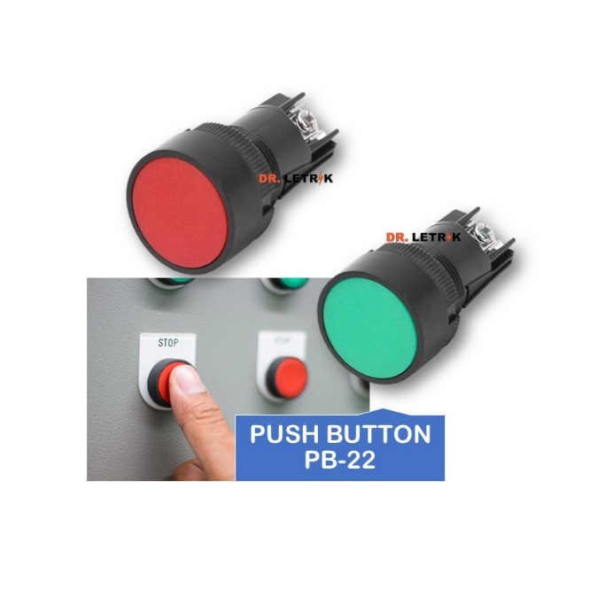 Colour Push Button Switch PB-22 ( Red / Green ) 22MM | Shopee Malaysia