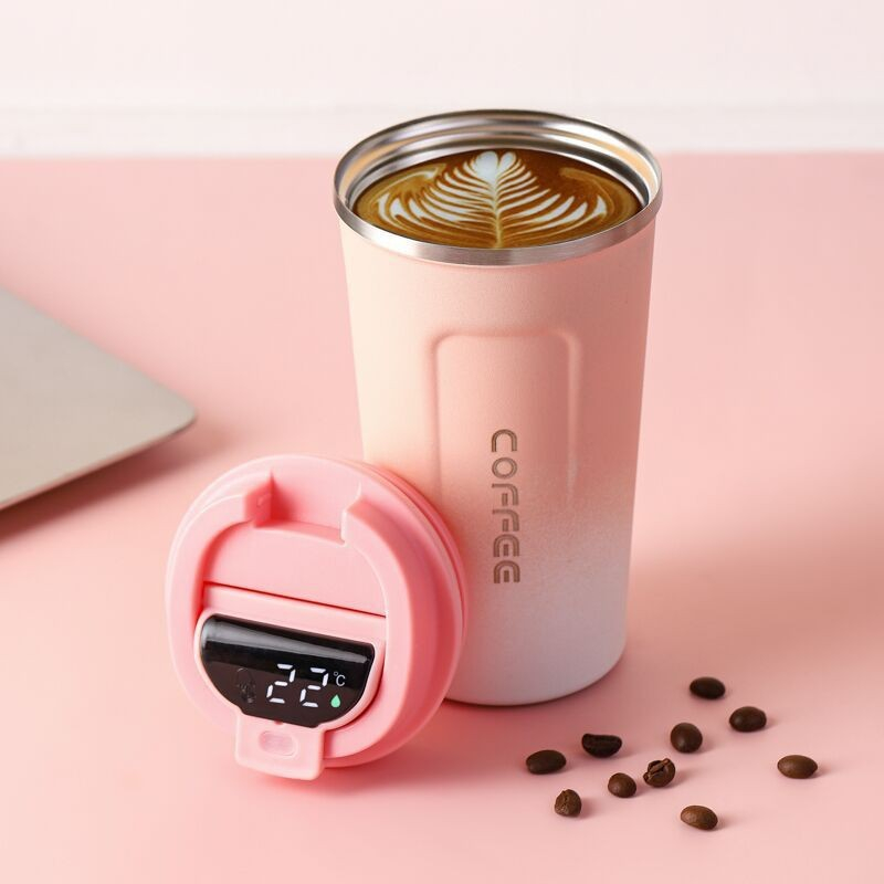 Portable Digital Coffee Mug Stainless Steel 510ML Travel Tumbler ...