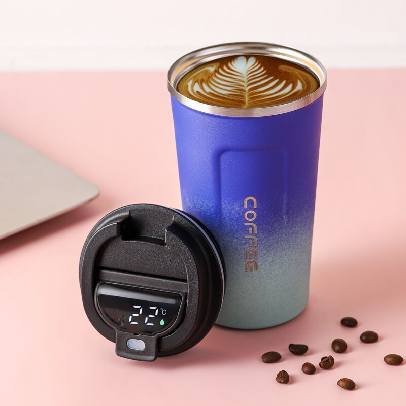 Portable Digital Coffee Mug Stainless Steel 510ML Travel Tumbler ...