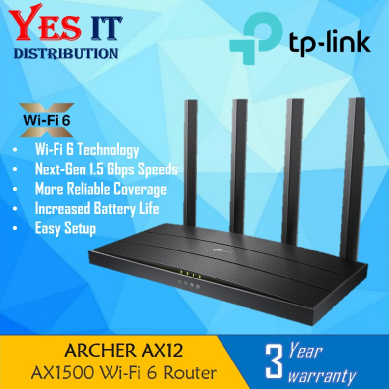 TP-Link Archer AX12 AX1500 Next Gen Wi-Fi 6 Gigabit Router ( REPLACE ...
