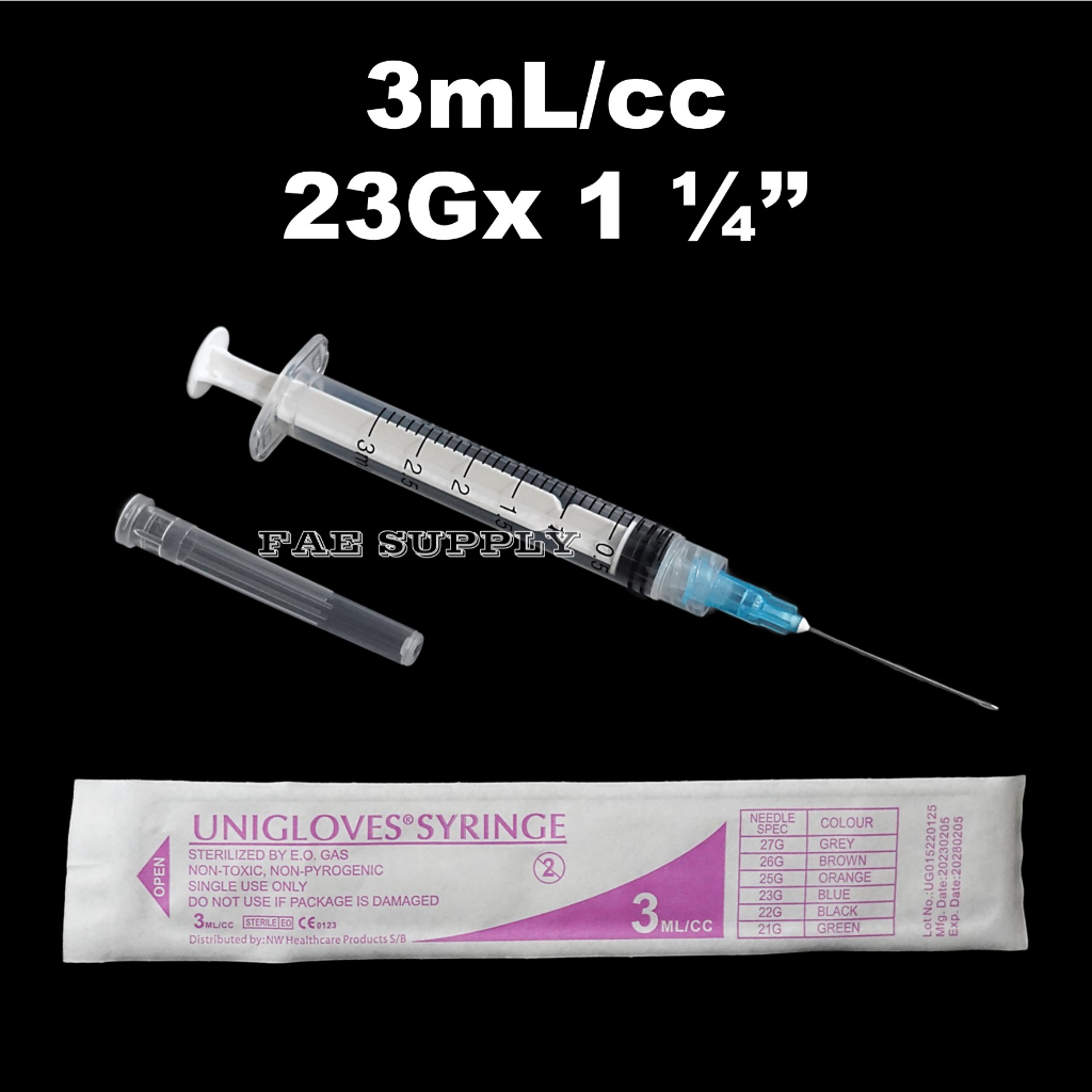 Syringe Picagari Luer Lock With Needle MDA 1/3/5/10 mL CC 21G 23G 25G | Shopee Malaysia