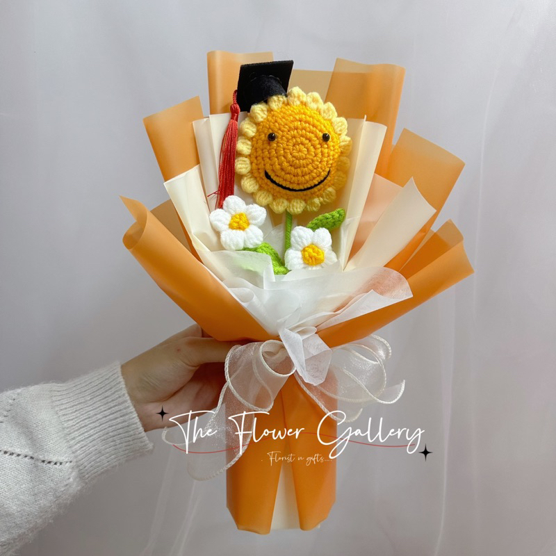 graduate bouquet, crochet flower bouquet, sun flower bouquet, convo ...