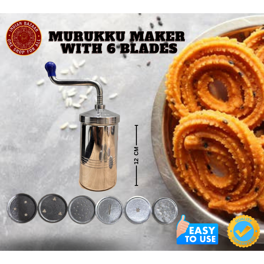 BLUEFLY Murukku/Putu Mayam /Maker and Acuan with 6 different blades-12 ...