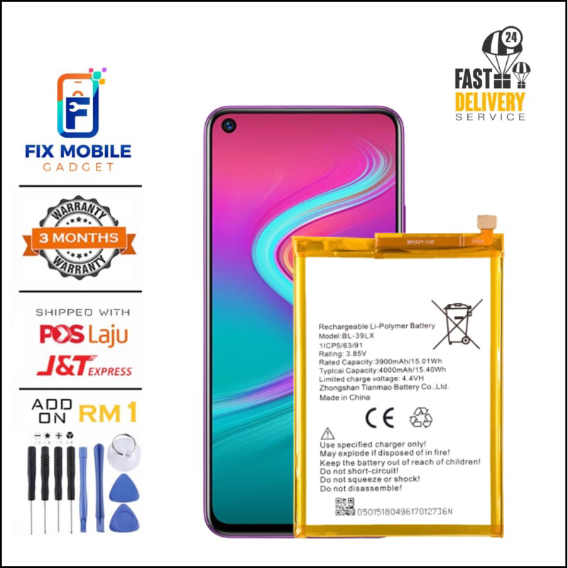 Infinix X653 X653C X652 X652B BL-39LX REPLACEMENT BATTERY | Shopee Malaysia