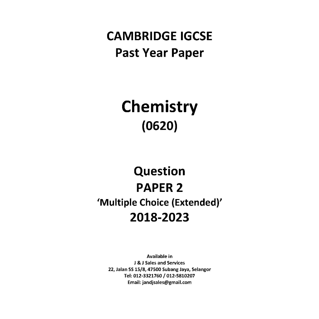 IGCSE Chemistry (0620) Past Year Paper 2019-2024 | Shopee Malaysia