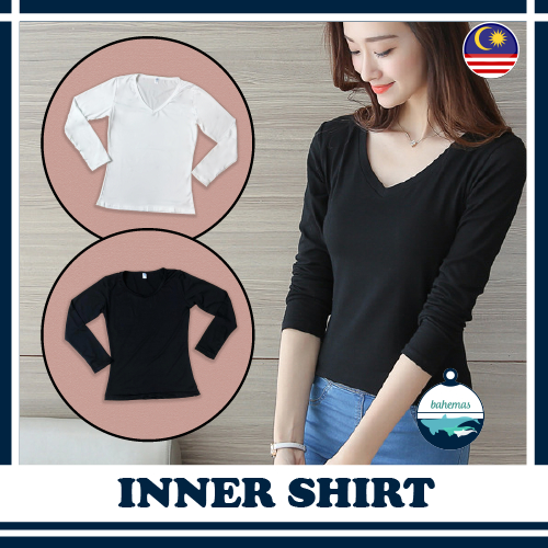 Baju Lengan Panjang High Quality Cotton Women Inner Baju Muslimah Inner ...