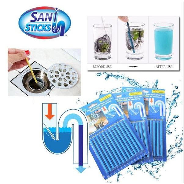 Sani Sticks Toilet Drain Cleaner Bathroom Water Pipe Cleaner Deodorizer ...