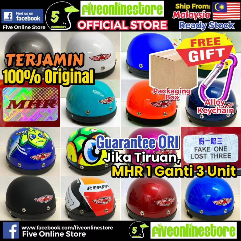 100% Original MHR III Steng Kura Half Cut Helmet (Packing in Box ...