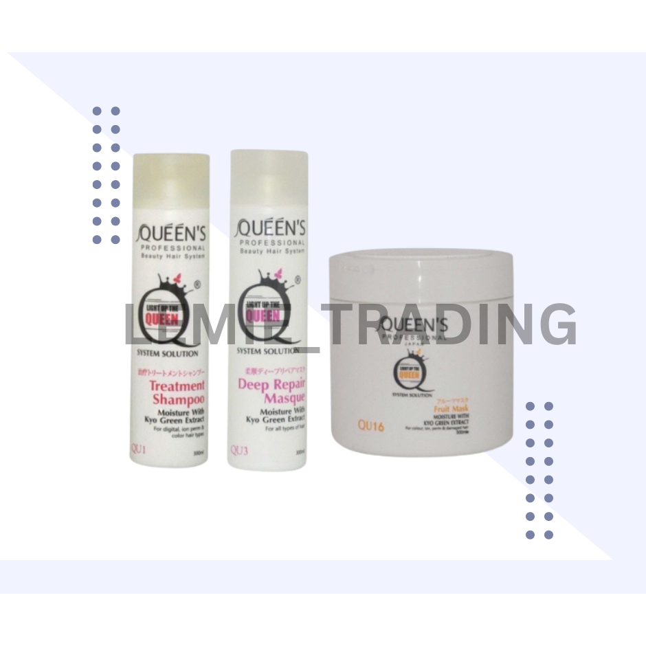 Queen Qu1sTreament Shampoo+Qu3s Masque+Qu16 Fruit Mask (set) | Shopee ...