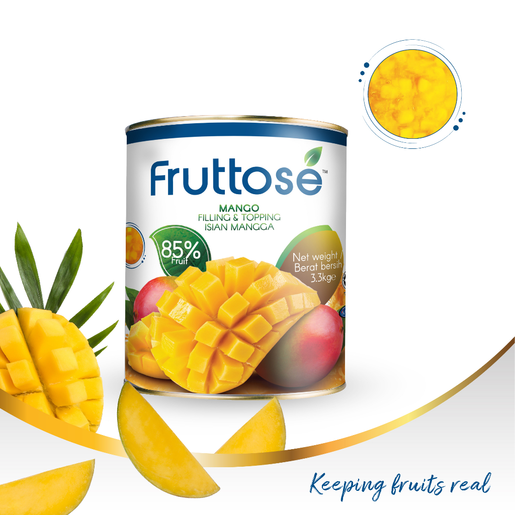Fruttose Mango Filling & Topping 85% 3.3KG (Tropical Fruit - Baking Jam/Spread/Baking/Cooking ...