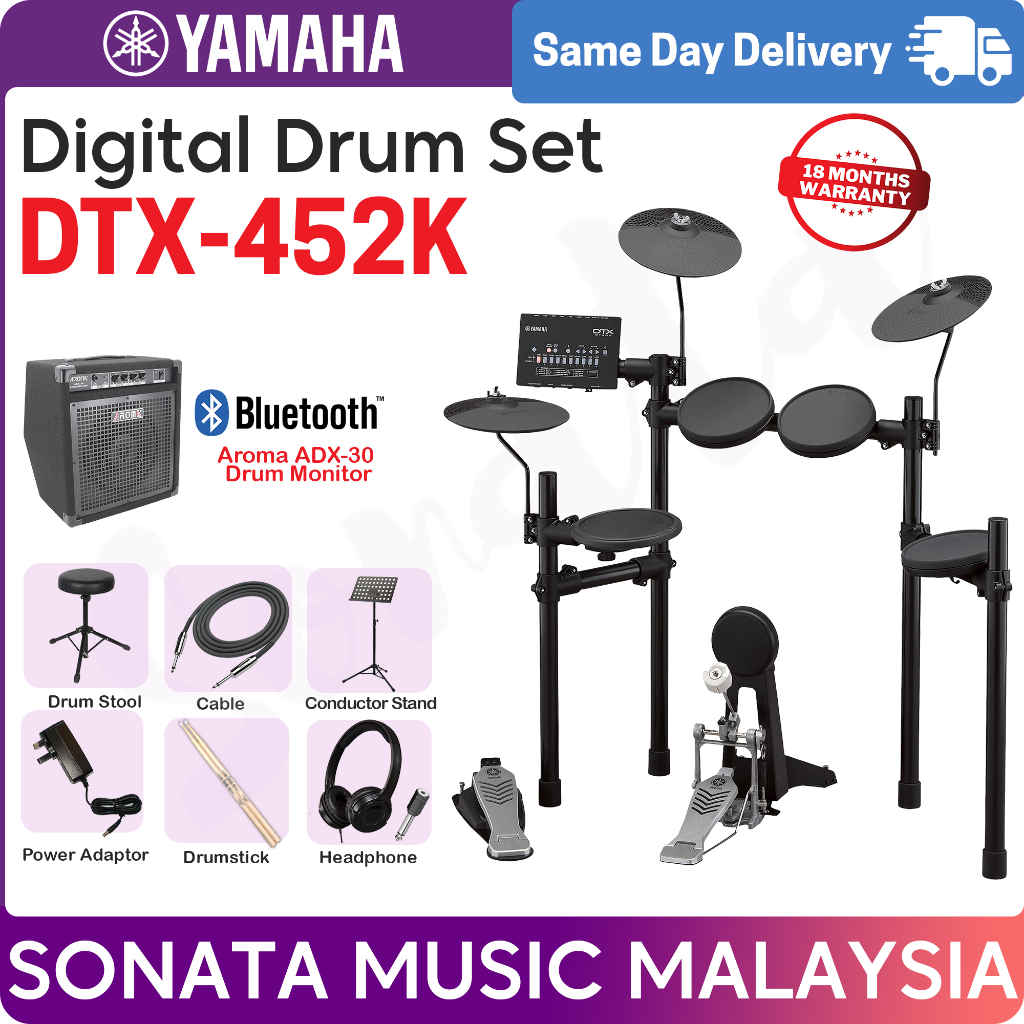 Yamaha Digital Drum Set DTX452K Package C (dtx452k / dtx-452k / DTX-452K) | Shopee Malaysia