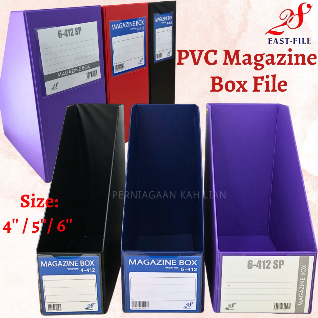 East-File PVC Magazine Box File / Box File Holder (4'' / 5" / 6" inch ...