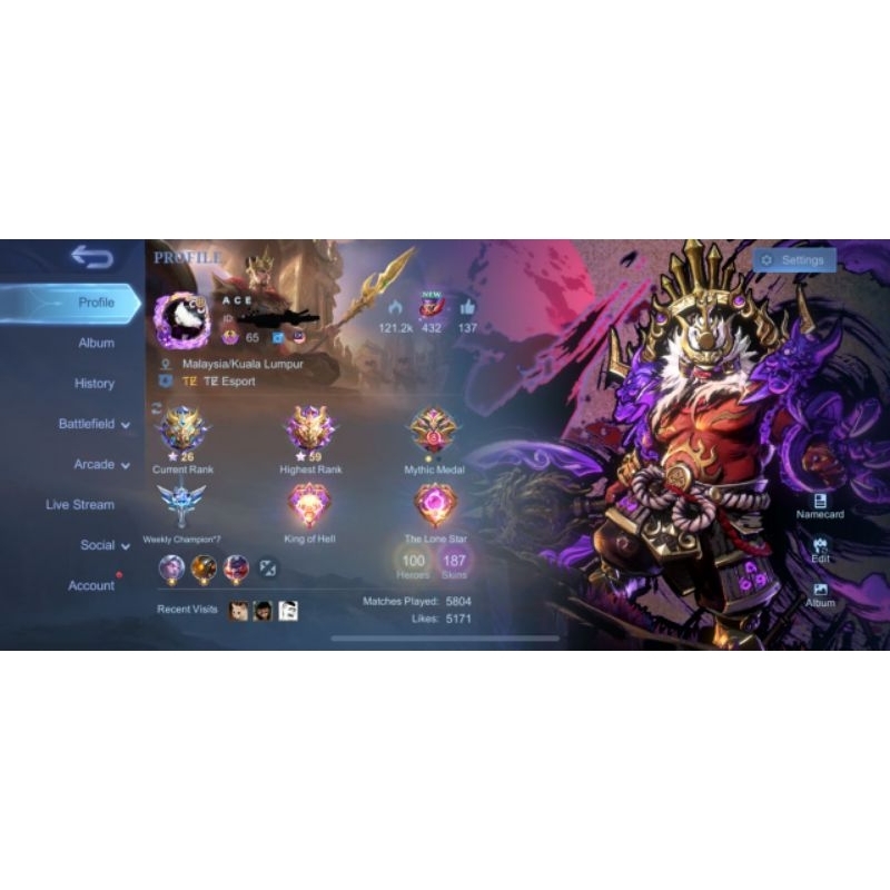 Mlbb Account | Franco Collector | ML account | ML akaun | Shopee Malaysia