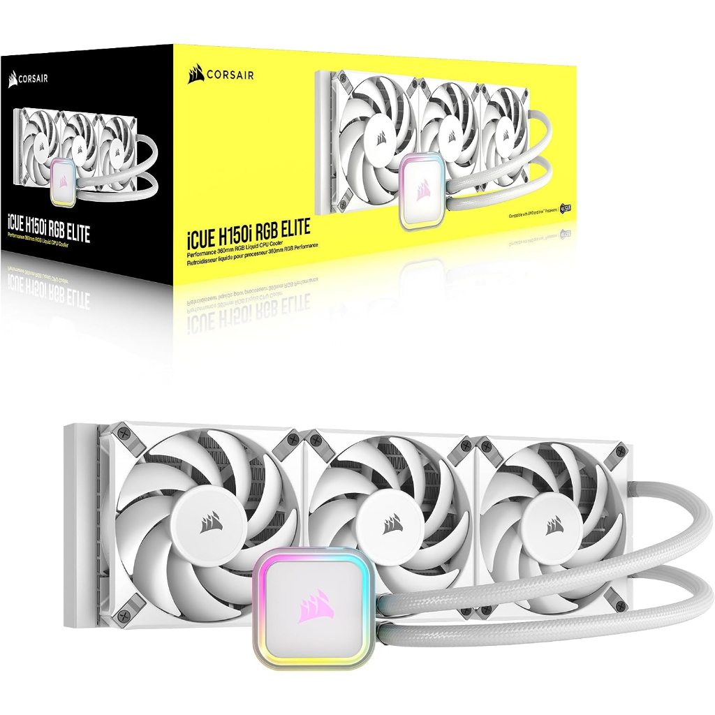 Corsair iCUE RGB ELITE Liquid CPU Cooler - White (H100i/H150i) | Shopee ...