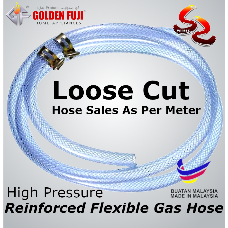 LOOSE CUT Golden Fuji 9.5mm X15.5mm X 50m PVC Reinforced Flexible Gas ...