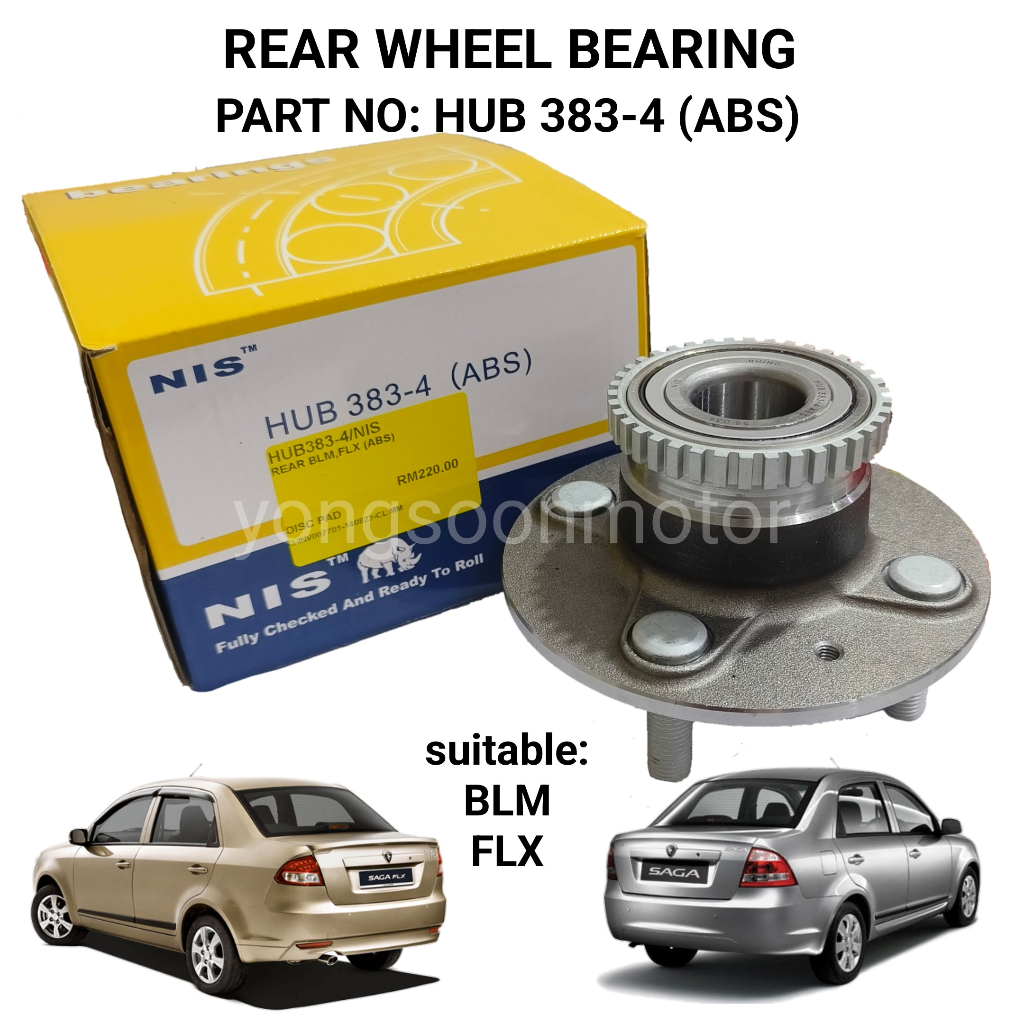 NIS REAR WHEEL BEARING HUB 383-4 (ABS) PROTON SAGA BLM, FLX | Shopee Malaysia
