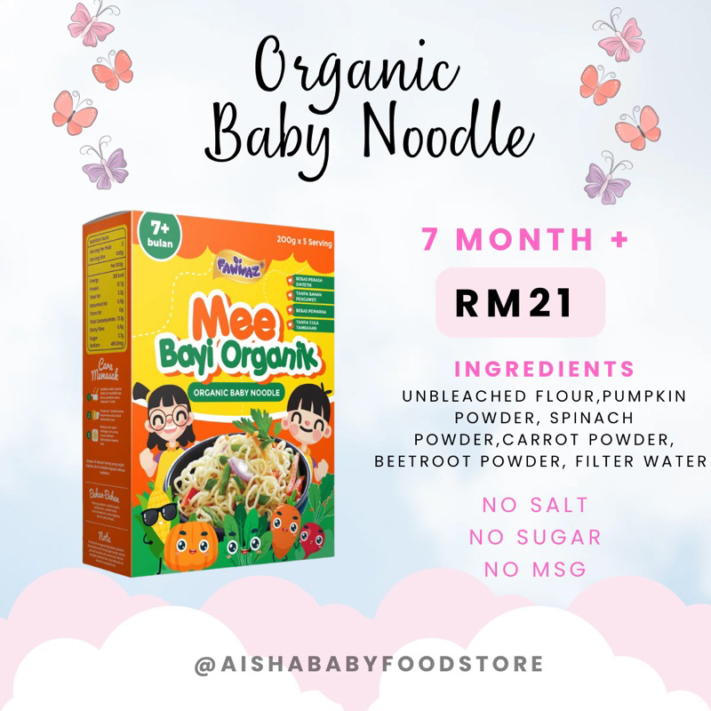 ( Free sample) Mee sayur Organik FAWWAZ (organic baby noodle) | Shopee ...