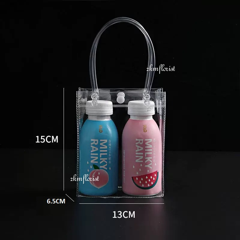 TRANSPARENT PAPER BAG BEG Tote Paper Plastic PVC Flower Bouquet Bunga ...