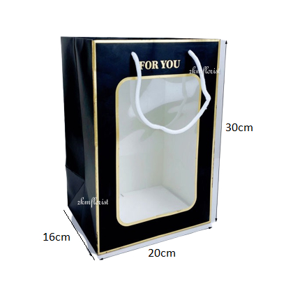 TRANSPARENT PAPER BAG BEG Tote Paper Plastic PVC Flower Bouquet Bunga ...