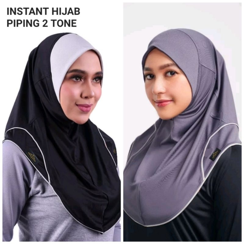Sports Hijab B202-/3 TONE -(TUDUNG SUKAAN)-Ibugarang-/Size M/L/S (Kain ...