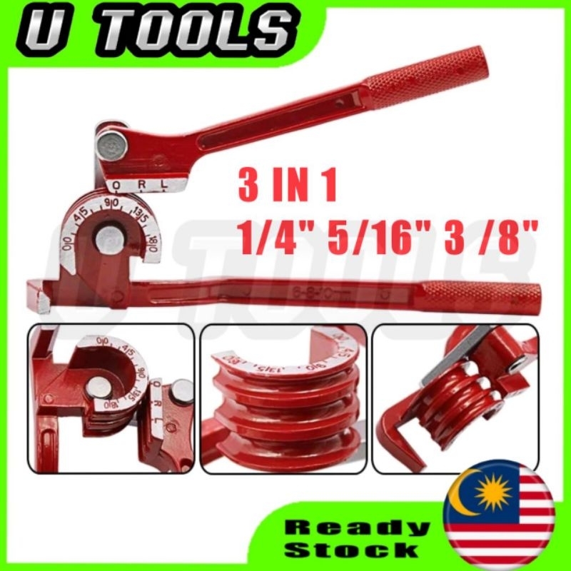 3 IN 1Tube Bender 180 Degree Pipe Bender Aircond Heavy Duty Tube Bending Copper Bender for 1/4 ...