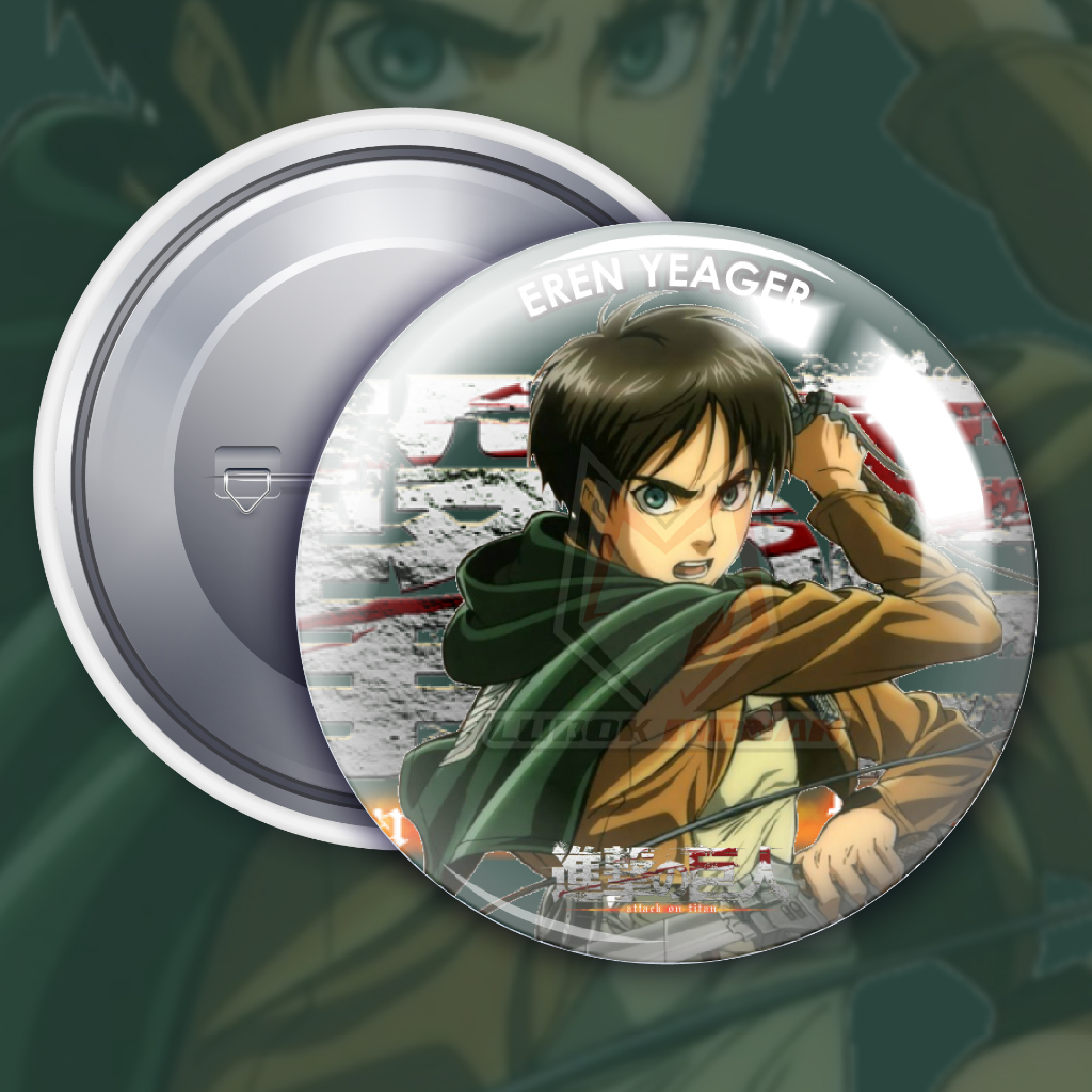 Button Badge 58mm Safe Pin Attack On Titan Eren Yeager | Shopee Malaysia