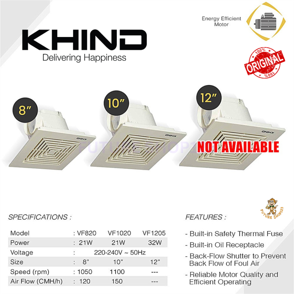 Khind 8" Ventilation Fan VF820/Khind 10" Ventilation Fan VF1020 Khind ...