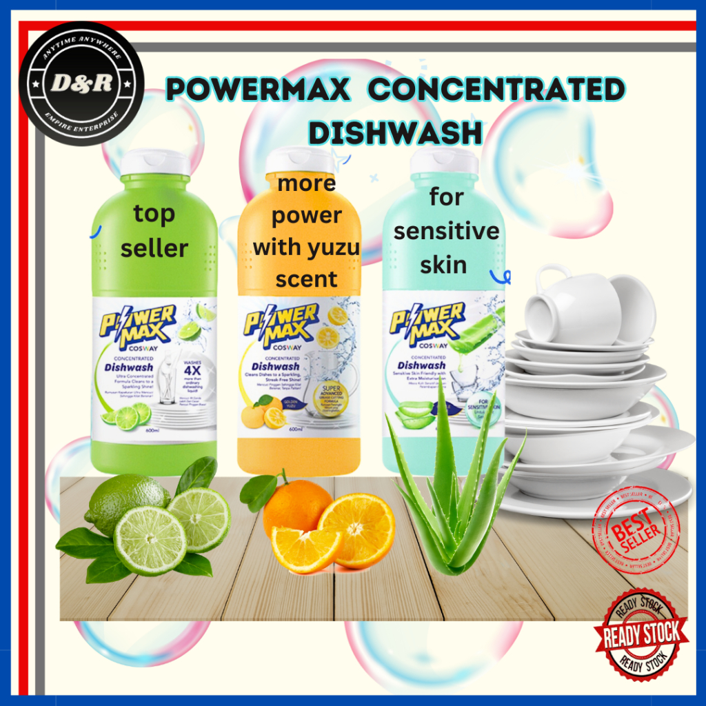 Cosway Powermax Dish Drops 600ml Sabun Basuh Pinggan untuk Sensitive ...