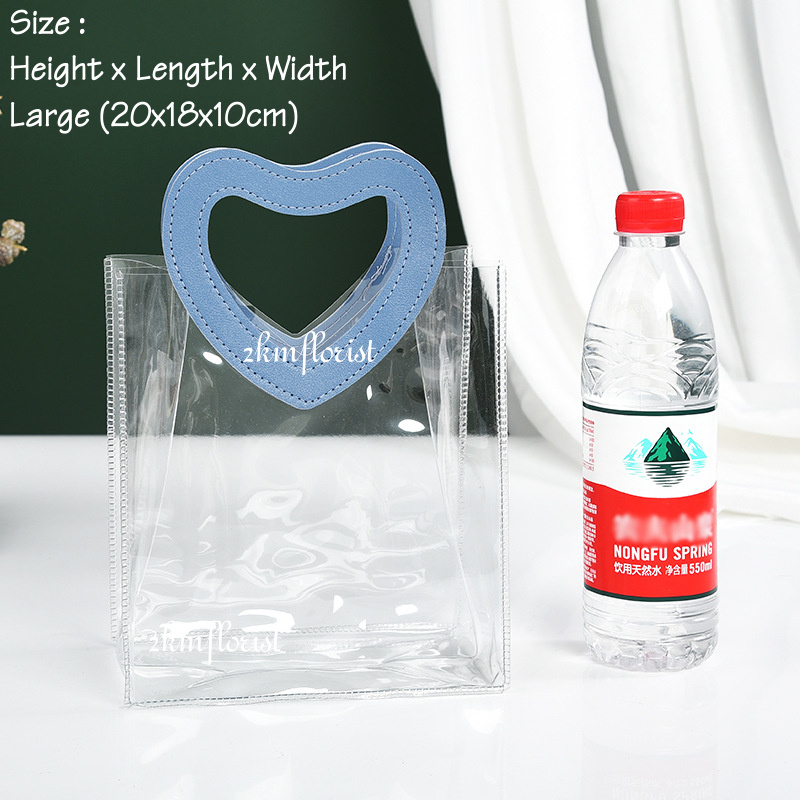 TRANSPARENT PAPER BAG BEG Tote Paper Plastic PVC Flower Bouquet Bunga ...