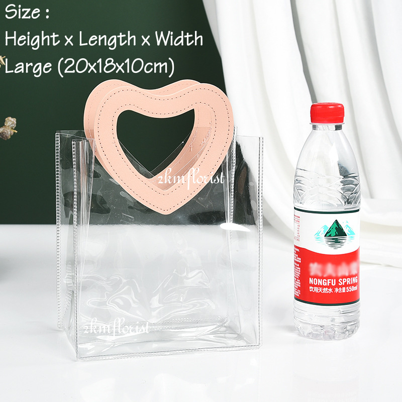 TRANSPARENT PAPER BAG BEG Tote Paper Plastic PVC Flower Bouquet Bunga ...