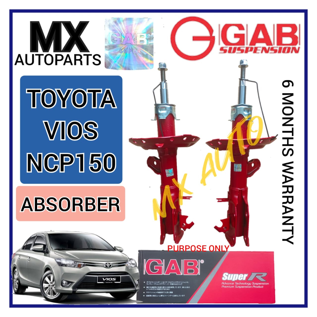 ORIGINAL GAB SUPER-R HEAVY DUTY ABSORBER TOYOTA VIOS YARIS NCP150 NSP151 2014-2022 FRONT OR REAR ...