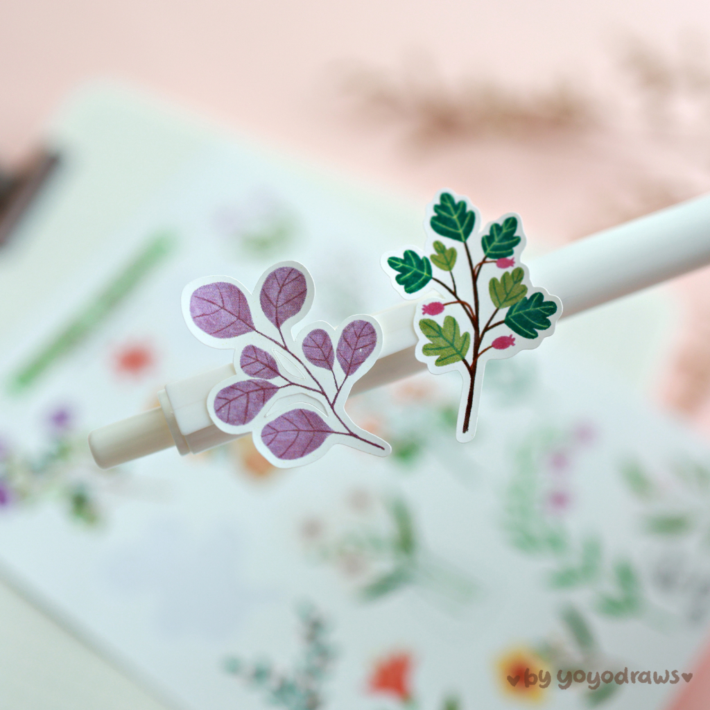 A6 Sticker Sheet - Cute Floral Sticker, Planner Sticker, Kawaii sticker ...