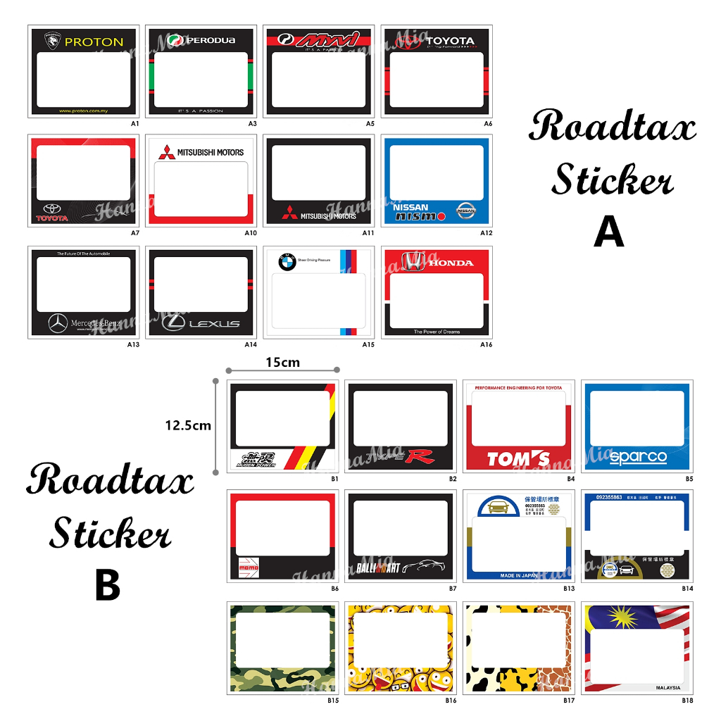 Vehicle Roadtax Sticker | Roadtax sticker Kereta Proton Myvi Toyota ...