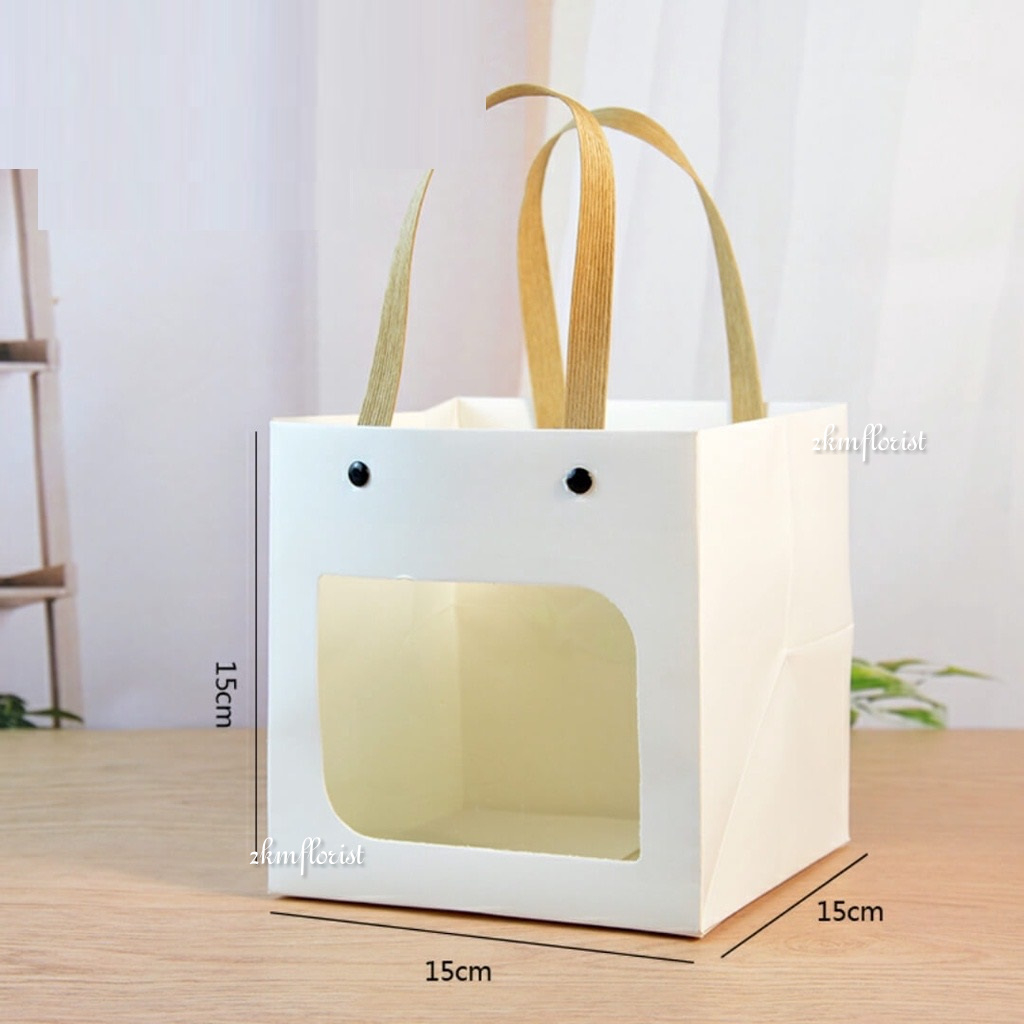TRANSPARENT PAPER BAG BEG Tote Paper Plastic PVC Flower Bouquet Bunga ...