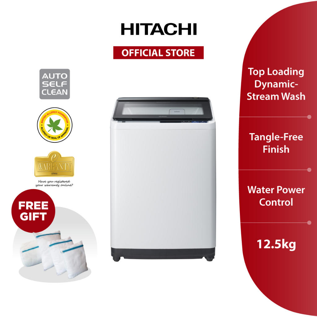 Hitachi Washing Machine Top Loading - Dynamic-Stream Wash 12.5kg (Cool ...