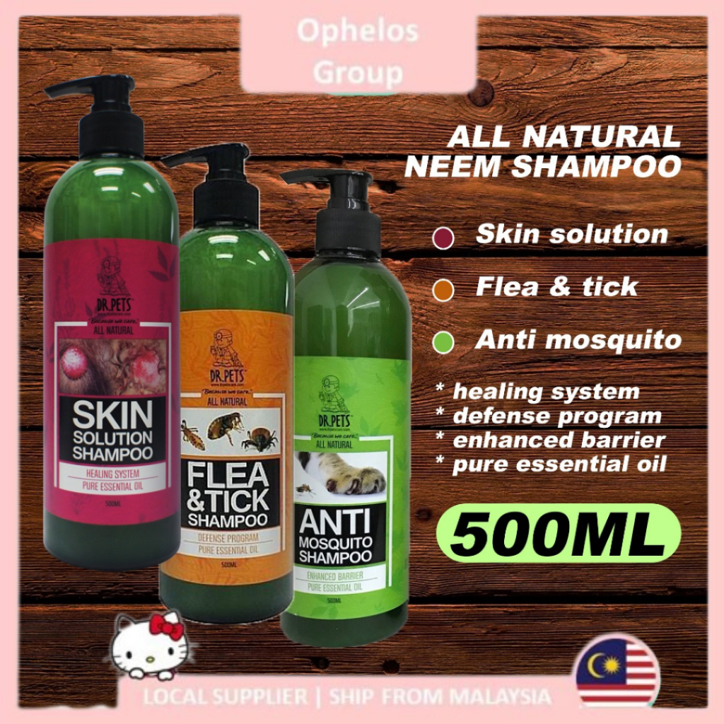 Dr Pets ALL NATURAL NEEM SHAMPOO Flea Tick Anti Mosquitoes Skin ...