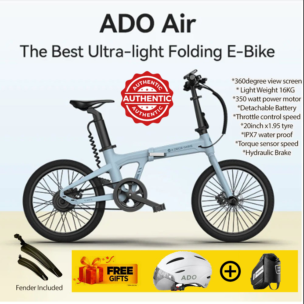 ADO Air Electric Bicycle Air 20/20S E-Bike 350watt/ Light Weight 16kg/ Foldable with throttle ...