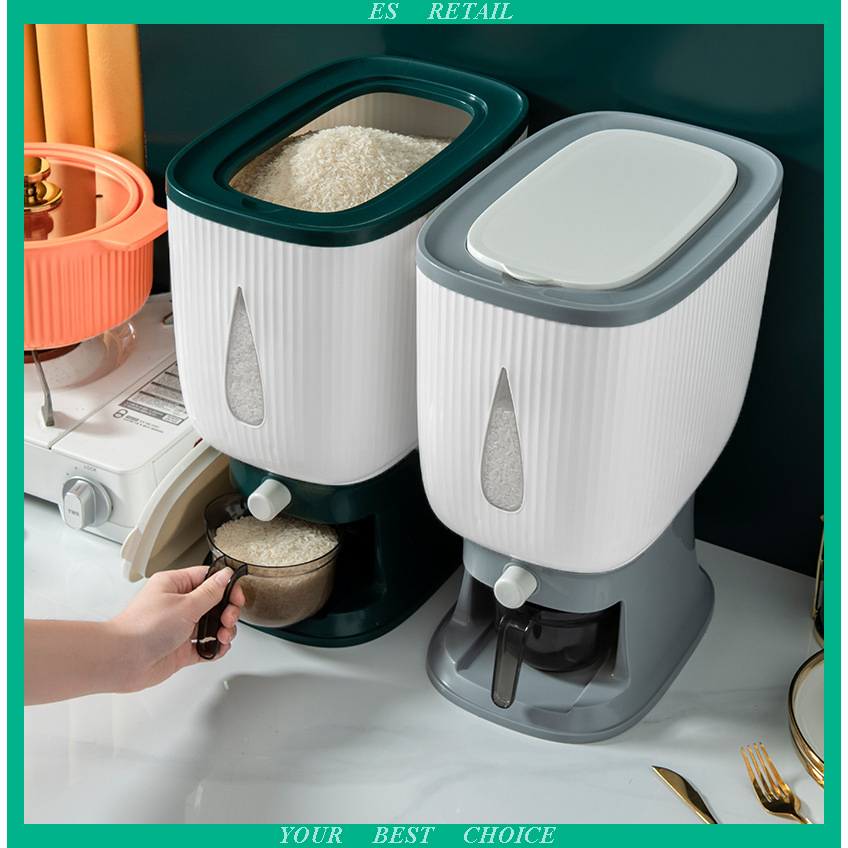 10kg Rice Dispenser, Rice Barrel, Rice Bucket, bekas beras, kotak ...
