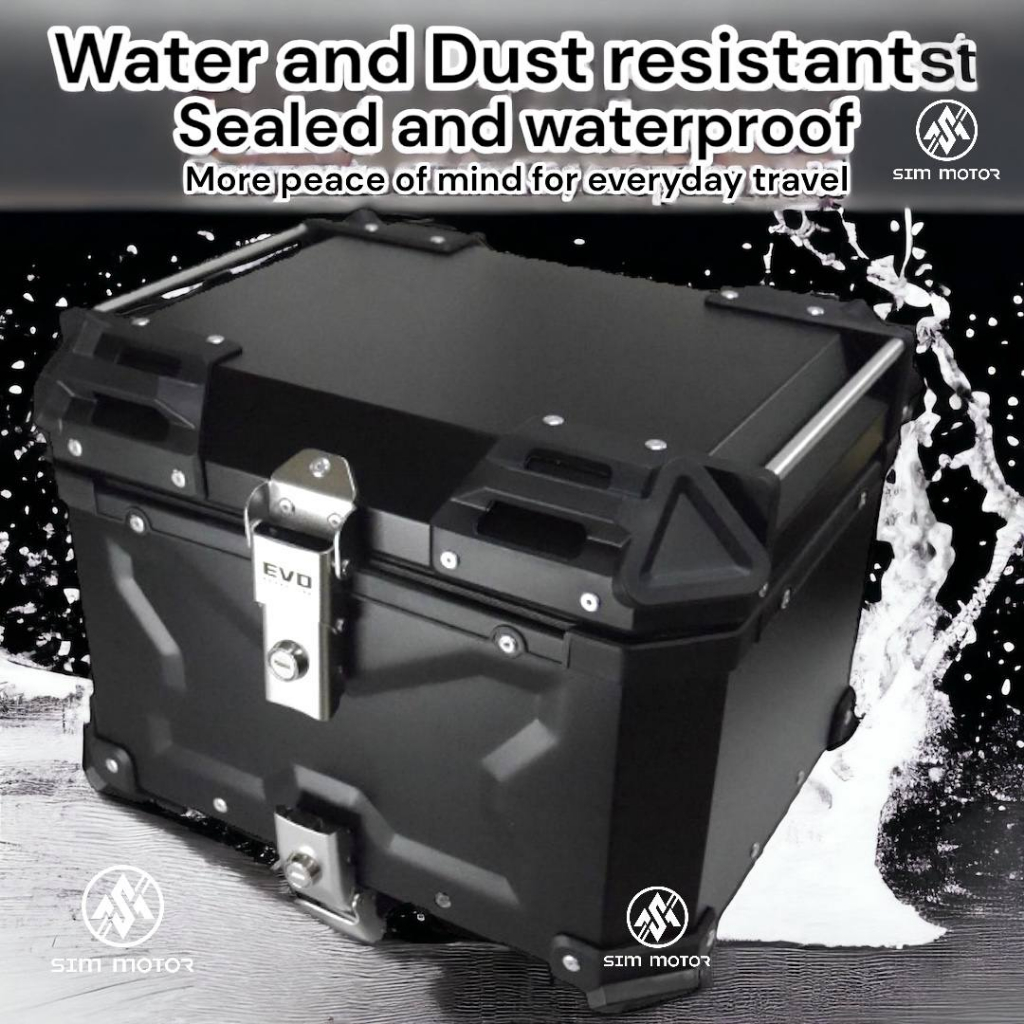 EVO Adventure Top Box Aluminium Motorcycle 45L Motorcycle Box Storage ...