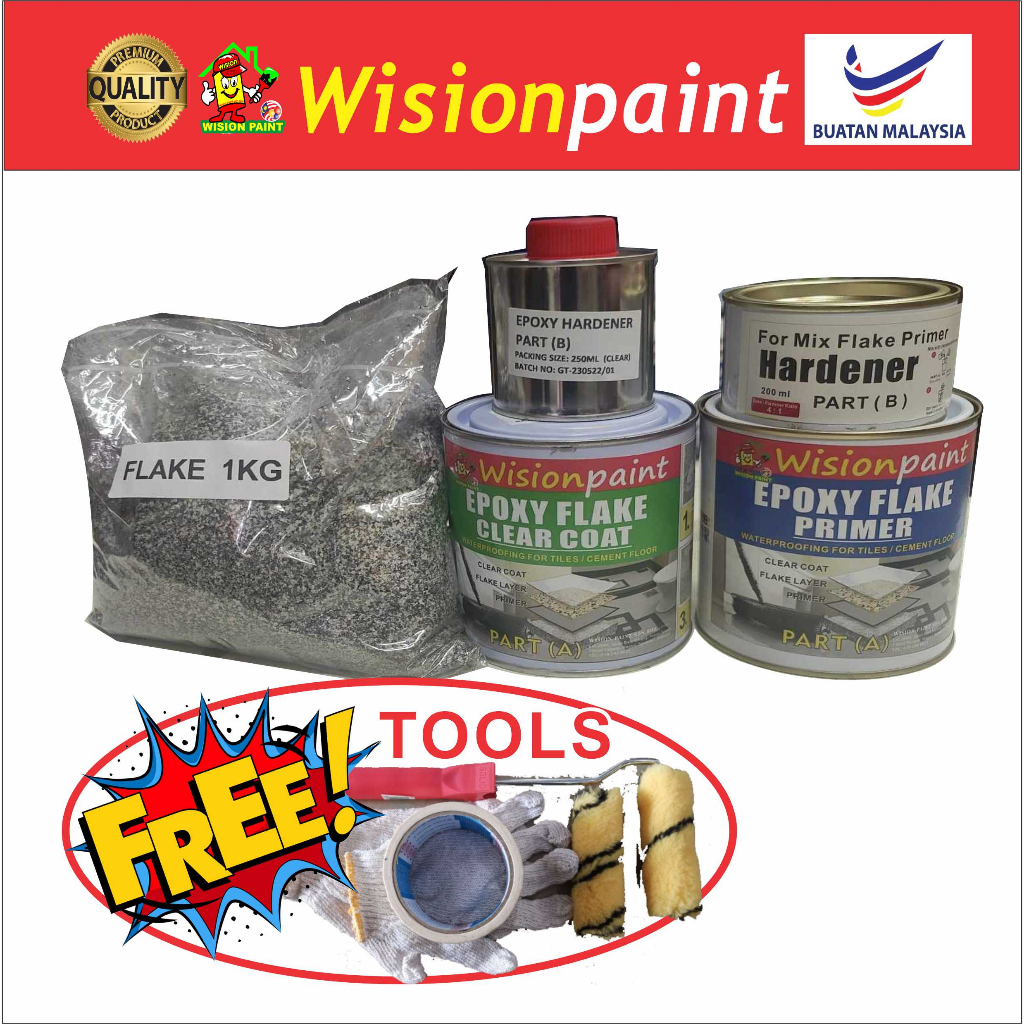 ( OFFER RM136!) Full Set Epoxy Colour Flake Coating ( FREE TOOL / 1KG ...