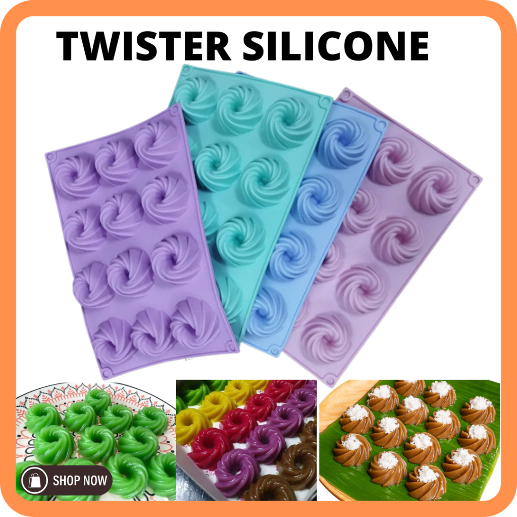 Acuan Twister Silicone Spiral Shape Dessert Baking Jelly Mould Swirl ...