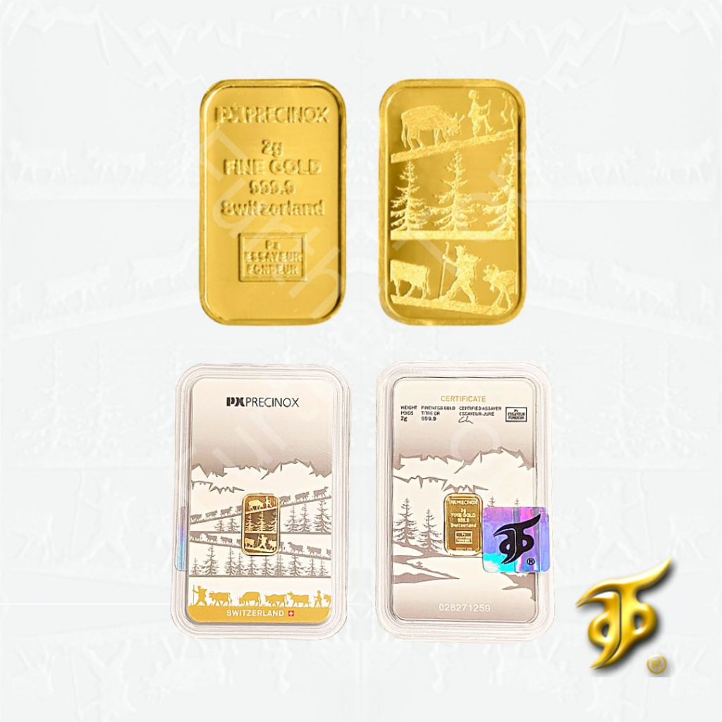 Gold Bar ( 2g ) 999.9 PX Swiss LBMA - LA POYA【Emas｜足金牌｜小金条】 | Shopee ...