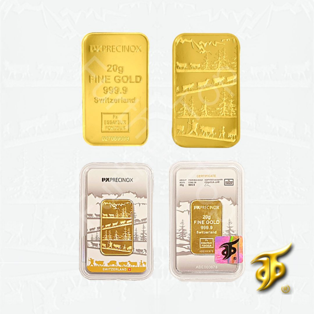 Gold Bar ( 20g ) 999.9 PX Swiss LBMA - LA POYA【Emas｜足金牌｜小金条】 | Shopee ...