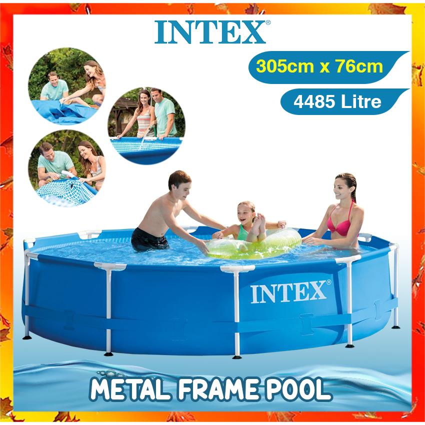 INTEX 28200 Metal Frame Round Pool Swimming Pool Steel Bracket Water ...