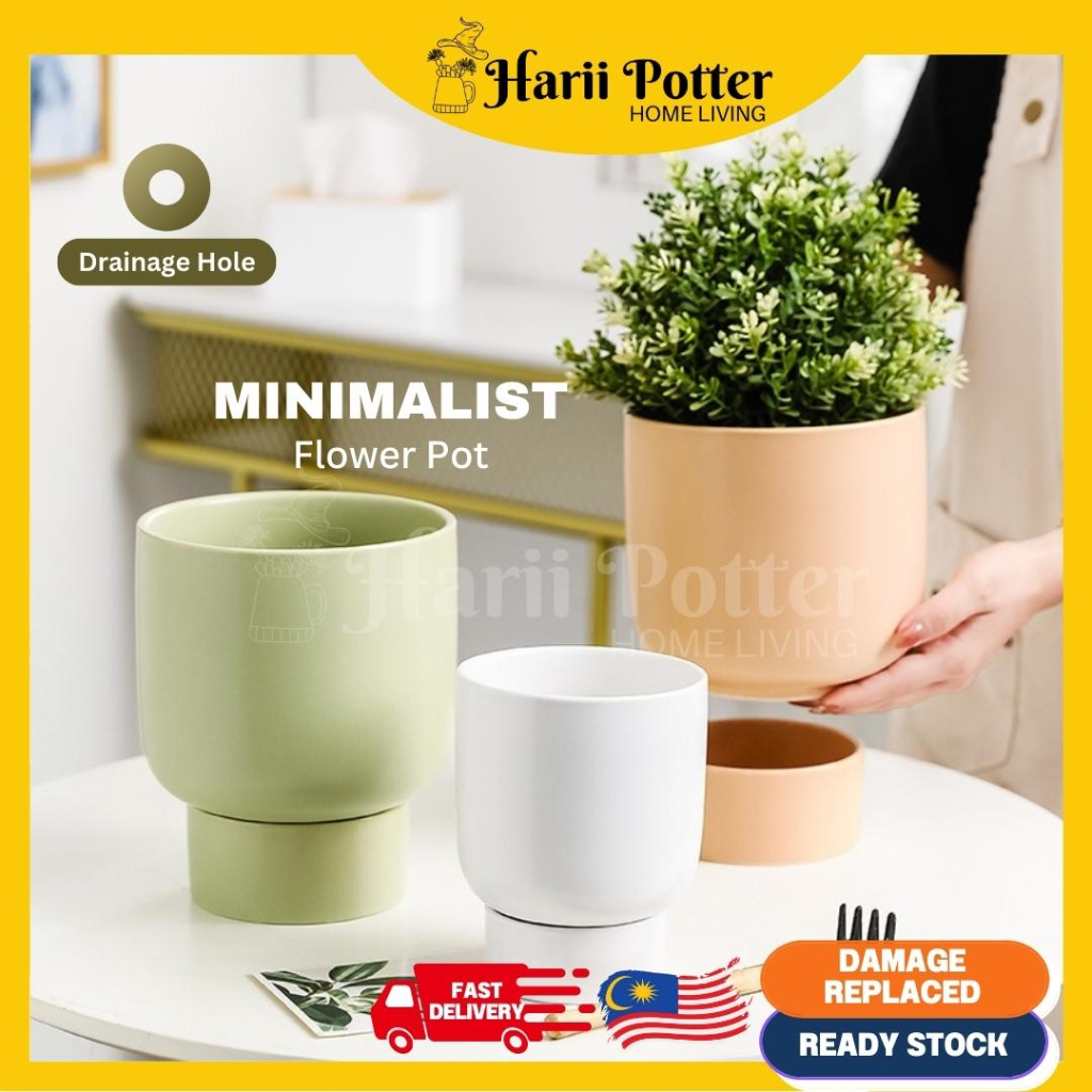 Aesthetic Nordic Ceramic Pot For Plant Minimalist Flower Pot Pasu Pokok ...